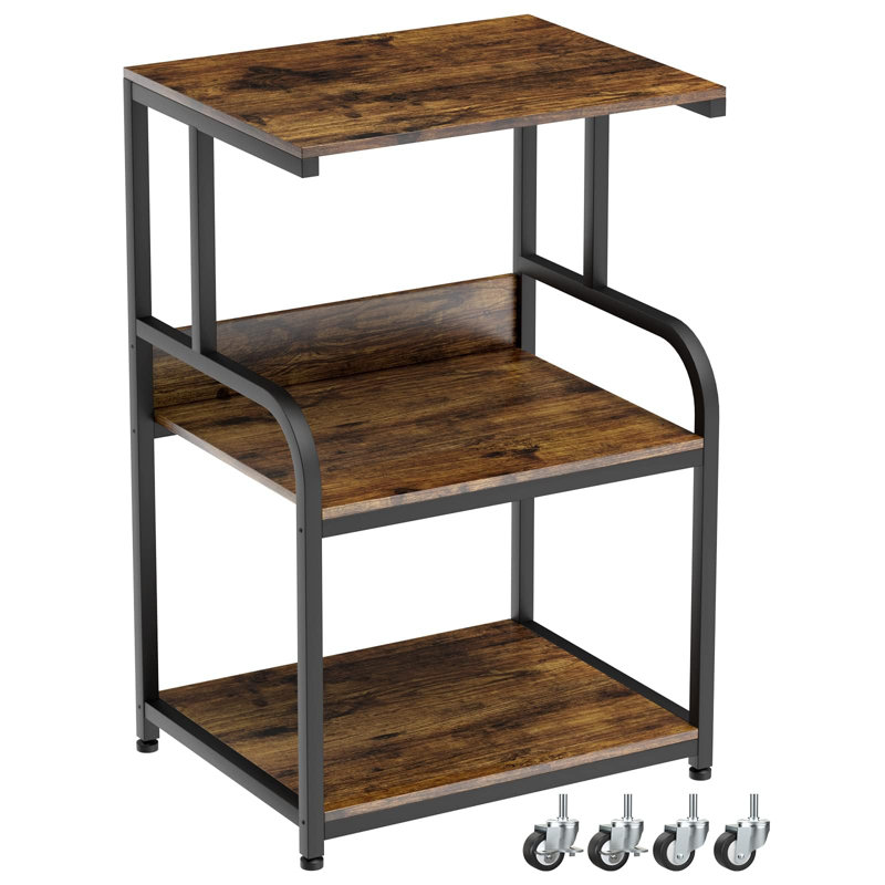 20 X15.7 Large Printer Stand 3 Tier Printer Table With Wheels Printer Storage Cart Rolling Printer Cart With Storage Shelf For Printer Scanner Fax